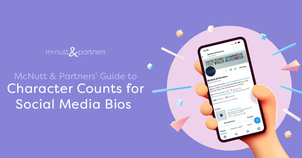McNutt & Partners' Guide to Character Counts for Social Media Bios